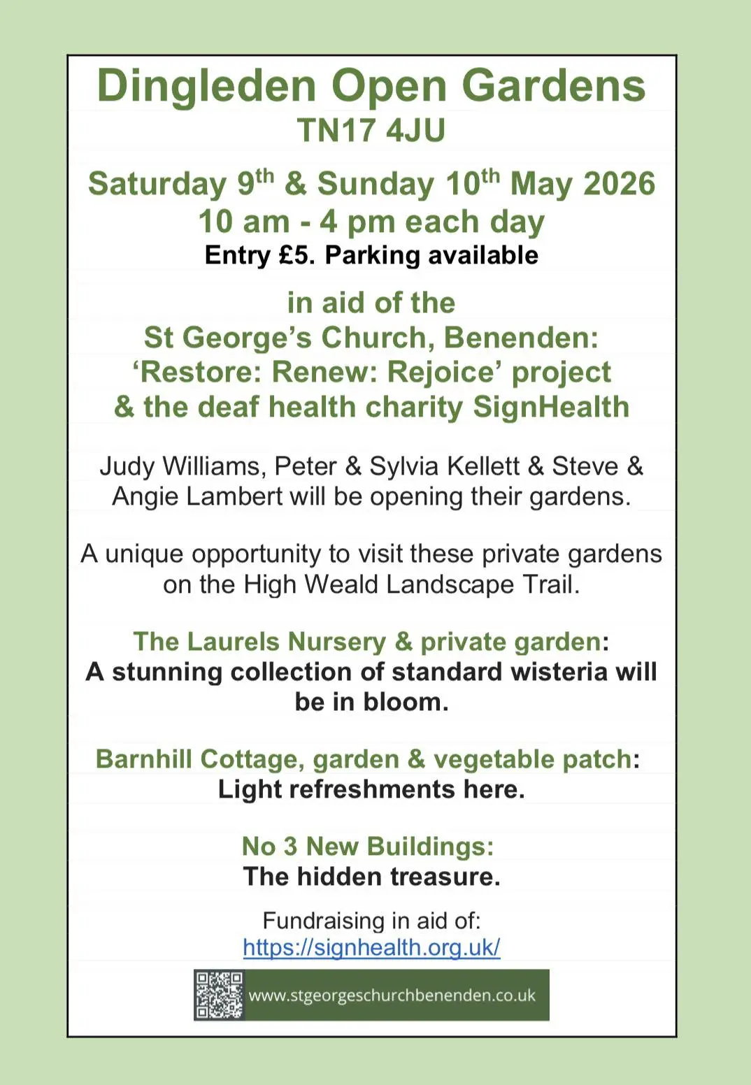 Sun 10th May 2026 Events - Iden Green in Kent